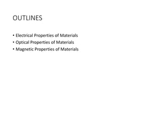mse201 electrical,magnetic., optical properties | PDF