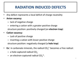 Radiation-Induced Defects in Carbonate Minerals: EPR Study | PPT