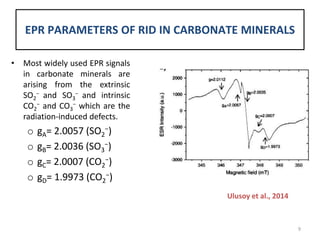 Radiation-Induced Defects in Carbonate Minerals: EPR Study | PPT