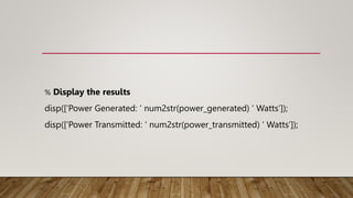 Hydro power matlab 22-24.pptx By MSc Learning programming | PPT