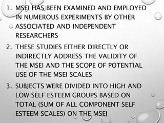 MULTIDIMENSIONAL SELF-ESTEEM INVENTORY POWER POINT | PPTX