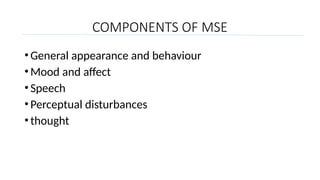 Mental status examination in psychiatric | PPT