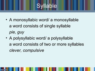 Ms endar syllable & stress | PPT