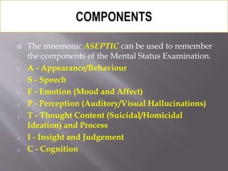 Mental status examination ppt | PPT