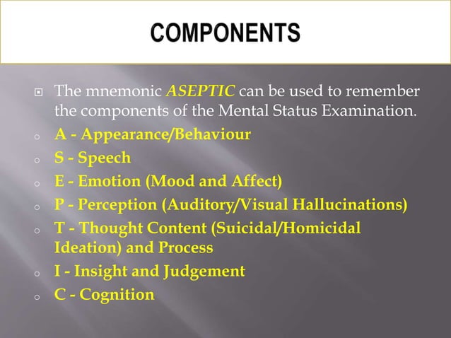 Mental status examination ppt | PPTX