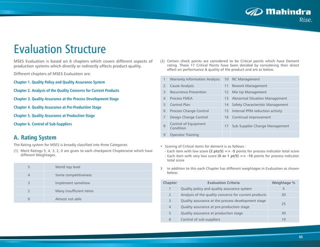 MSES Manual - Mahindra & Mahindra customer specific requirements | PDF