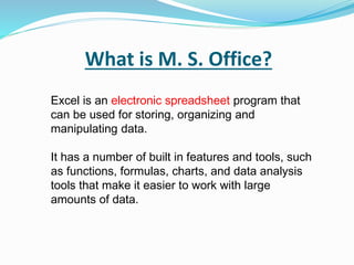 Ms excel ppt presentation | PPTX