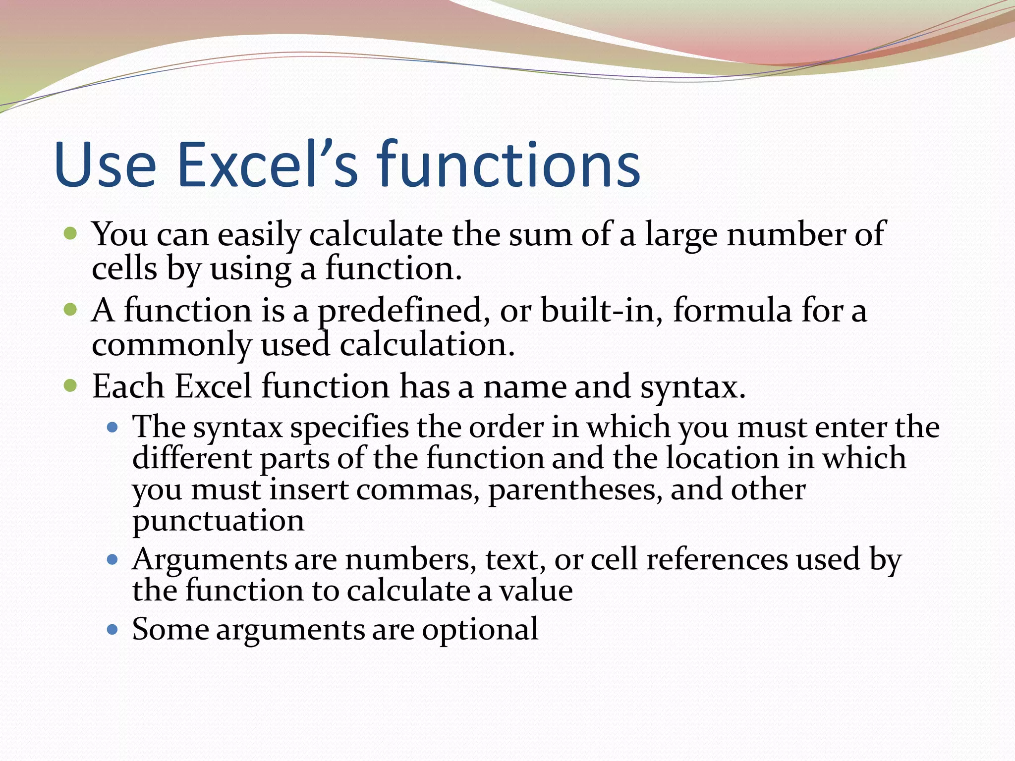 Basic Ms excel | PPTX