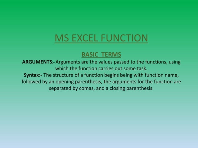 Ms excel | PPTX | Programming Languages | Computing