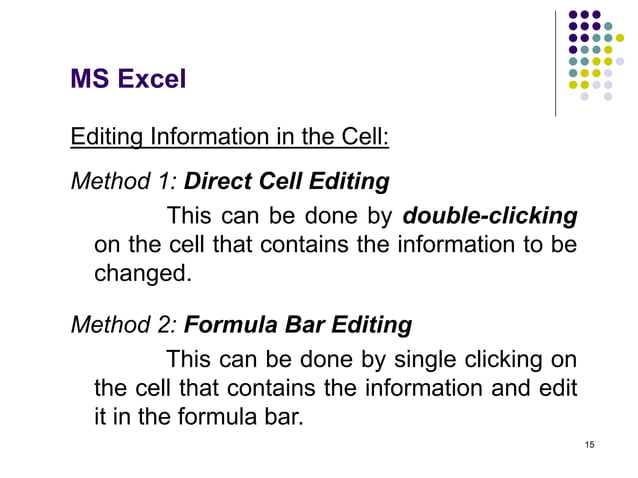 MS EXCEL.ppt | Computing | Technology & Computing