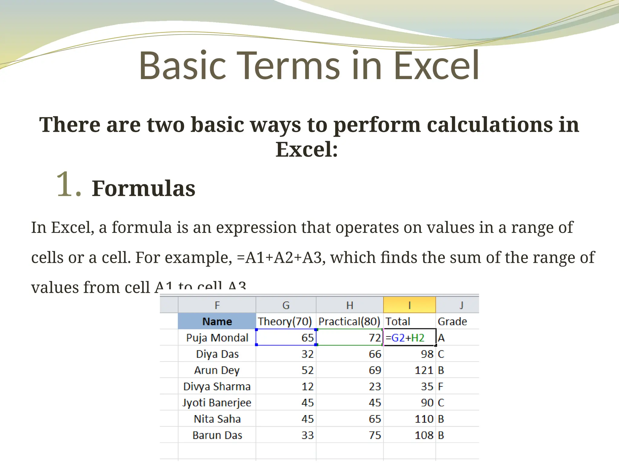 A Excel for studding of basic for stduing | PPSX | Computing | Technology & Computing