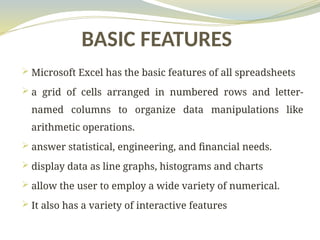 A Excel for studding of basic for stduing | PPSX | Computing | Technology & Computing
