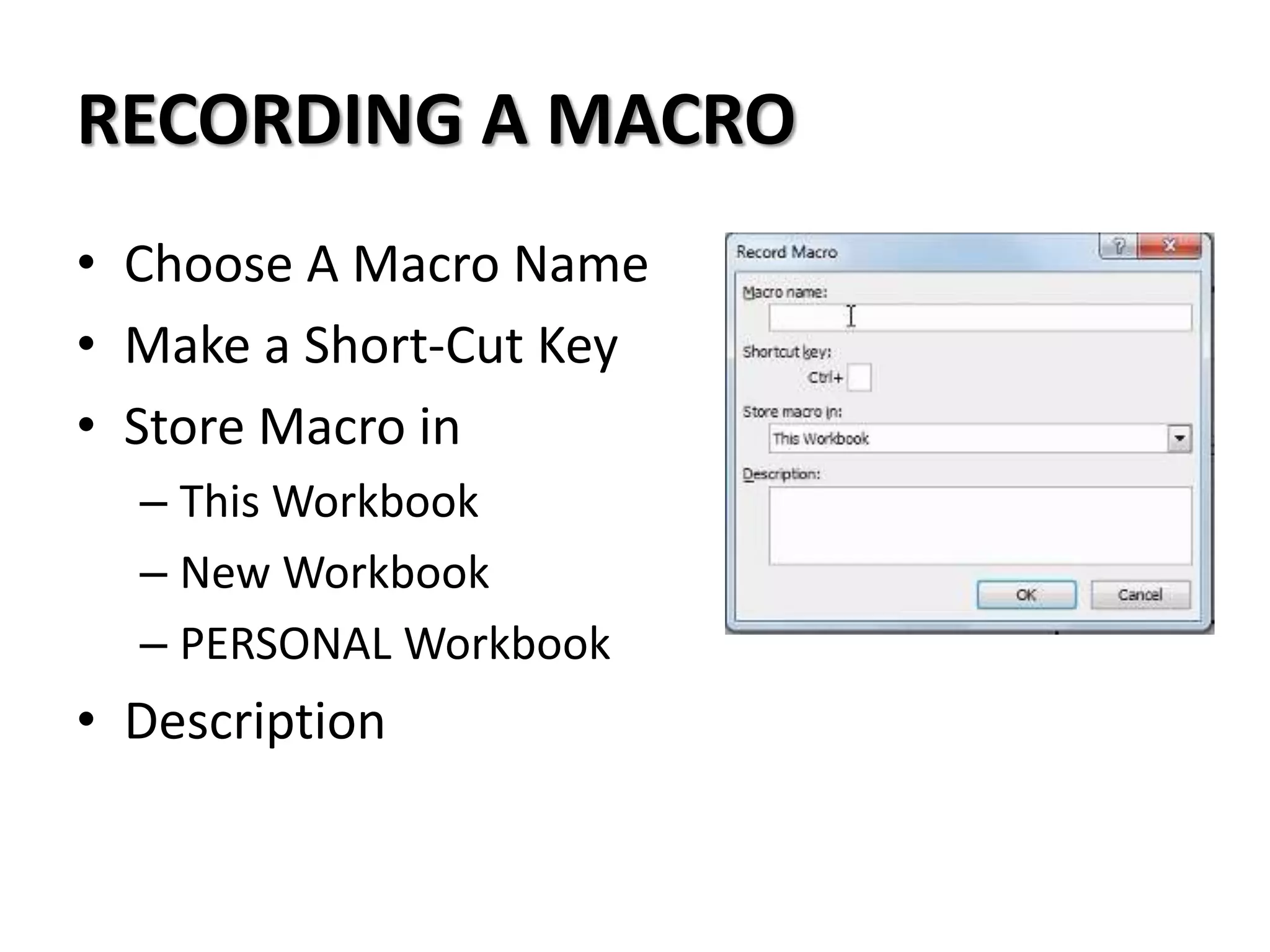 Microsoft Excel - Macros | PPTX
