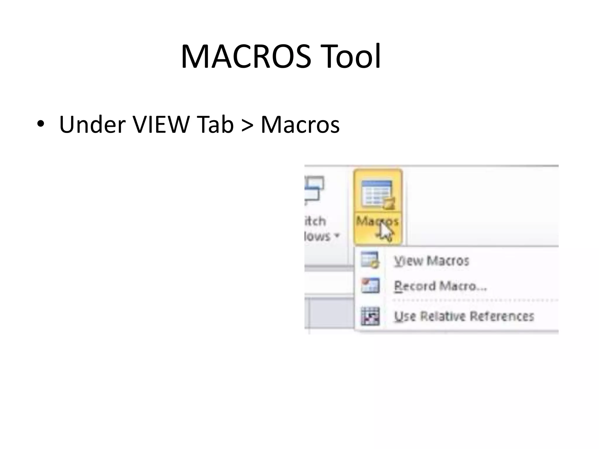 Microsoft Excel - Macros | PPTX
