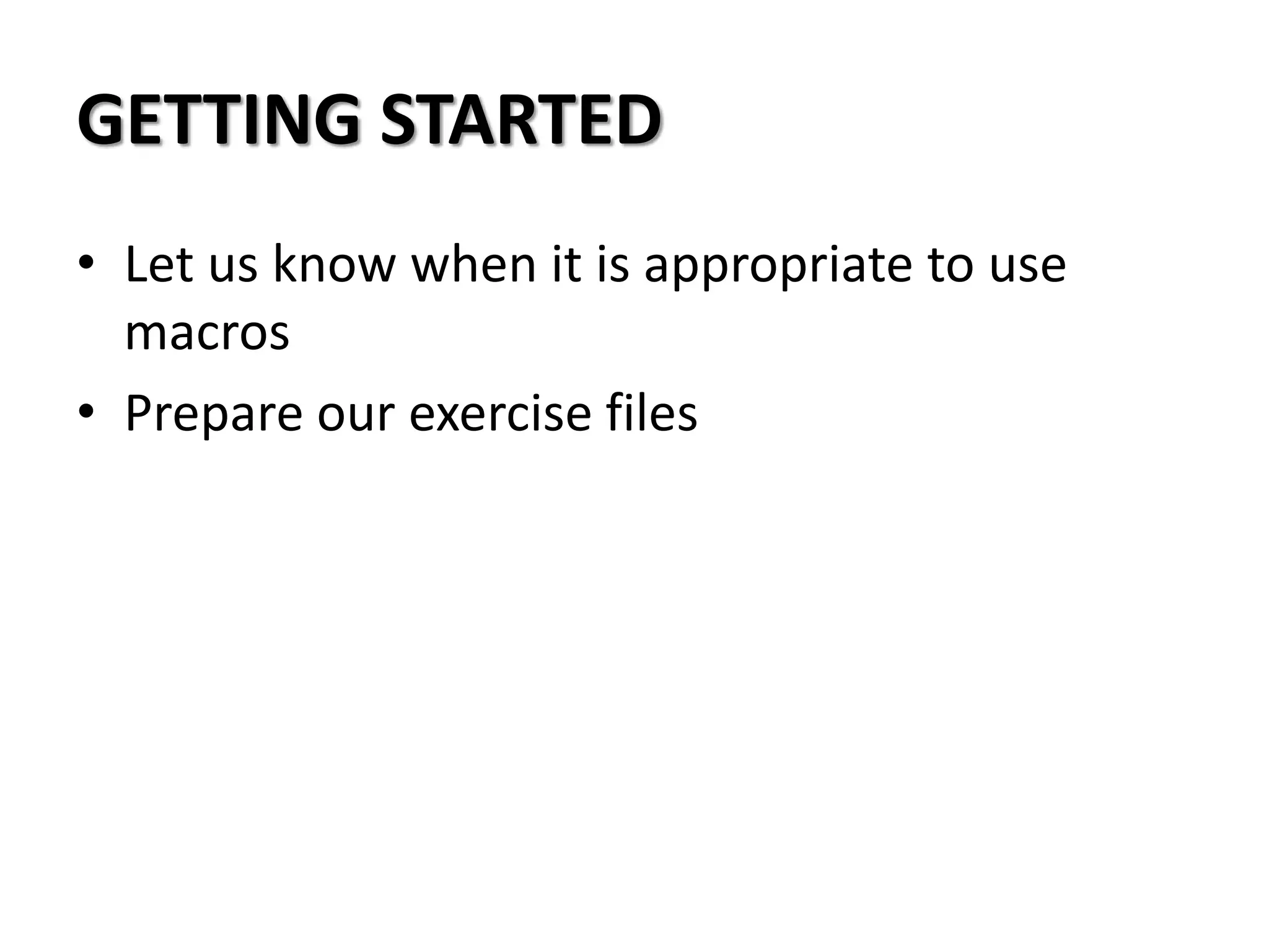 Microsoft Excel - Macros | PPTX