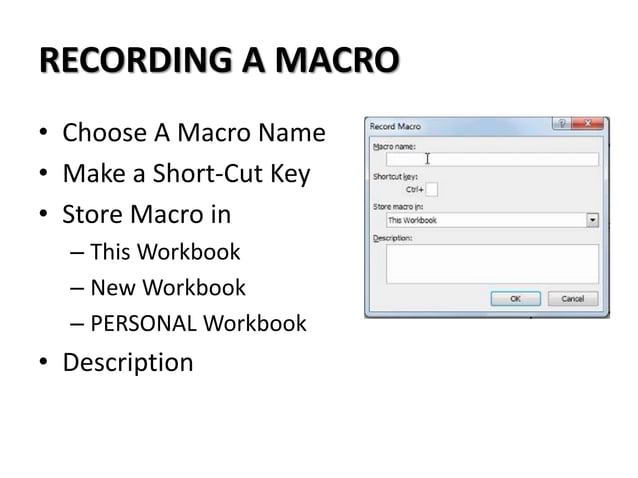 Microsoft Excel Macros Pptx Operating Systems Computer Software And Applications