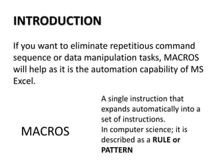 Microsoft Excel - Macros | PPTX