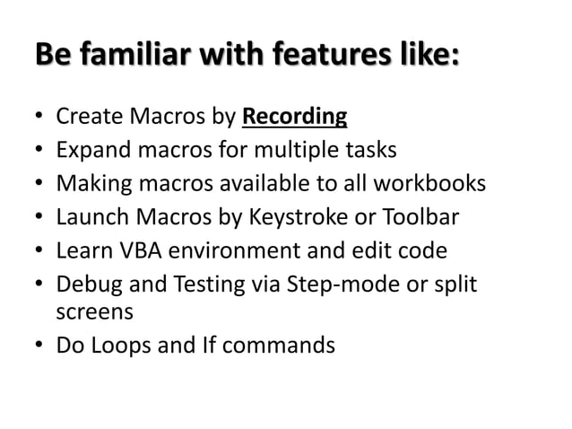 Microsoft Excel Macros Pptx Operating Systems Computer Software And Applications