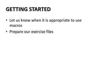 Microsoft Excel - Macros | PPTX