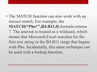 MS excel - match function | PPTX