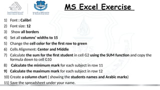 Comprehensive Guide to Using MS Excel Spreadsheets and Formulas | PPTX
