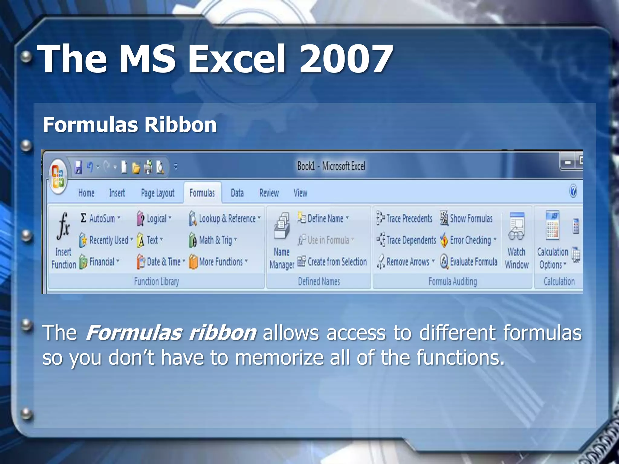 Ms excel 2007 | PPTX