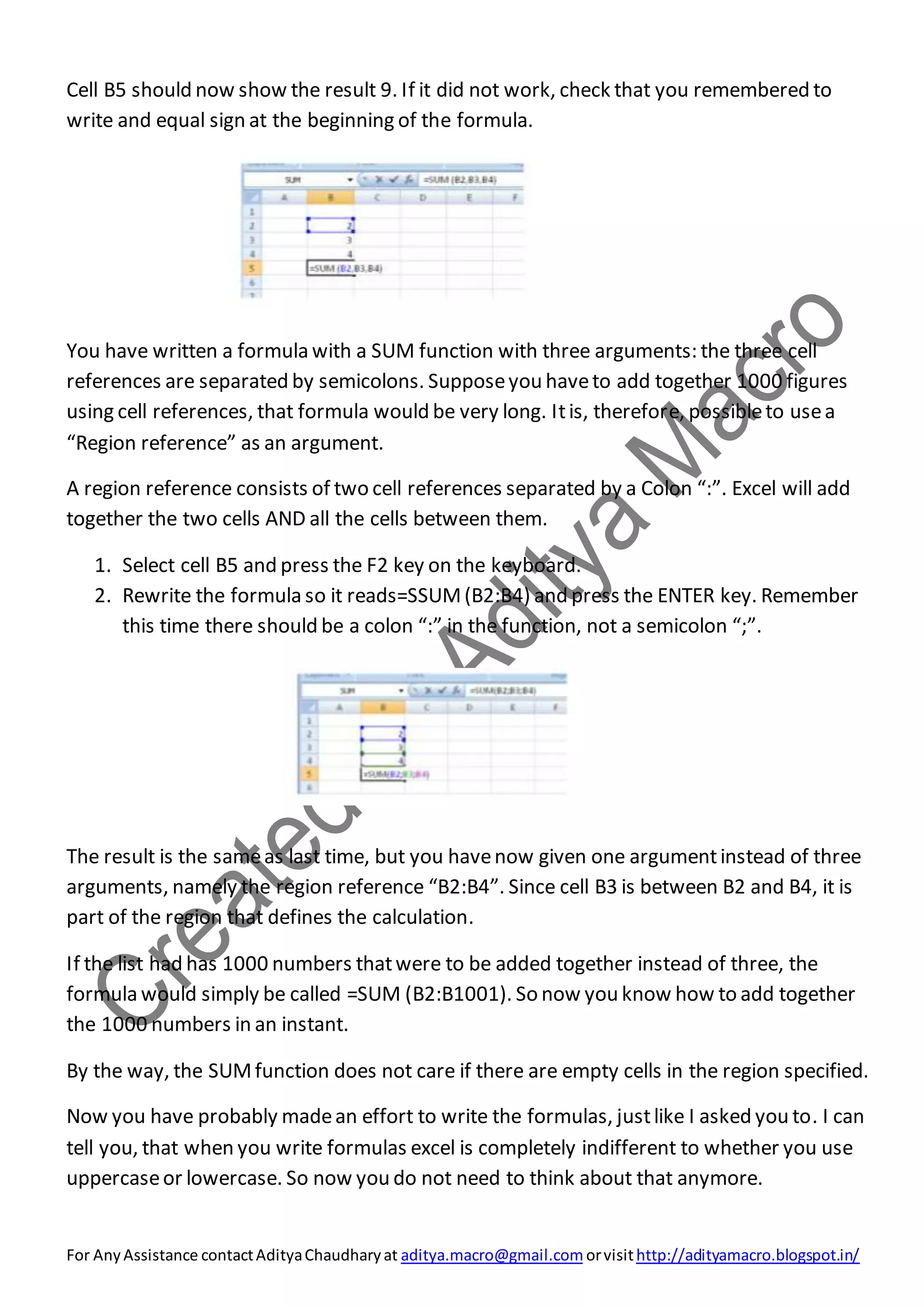 Ms excel 2007 tutorial | PDF