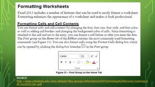 Ms excel 2013 formatting worksheets | PPTX | Technology & Computing
