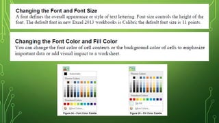 Ms excel 2013 formatting worksheets | PPTX | Technology & Computing