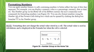Ms excel 2013 formatting worksheets | PPTX | Technology & Computing