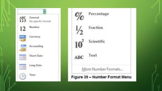 Ms excel 2013 formatting worksheets | PPTX | Technology & Computing