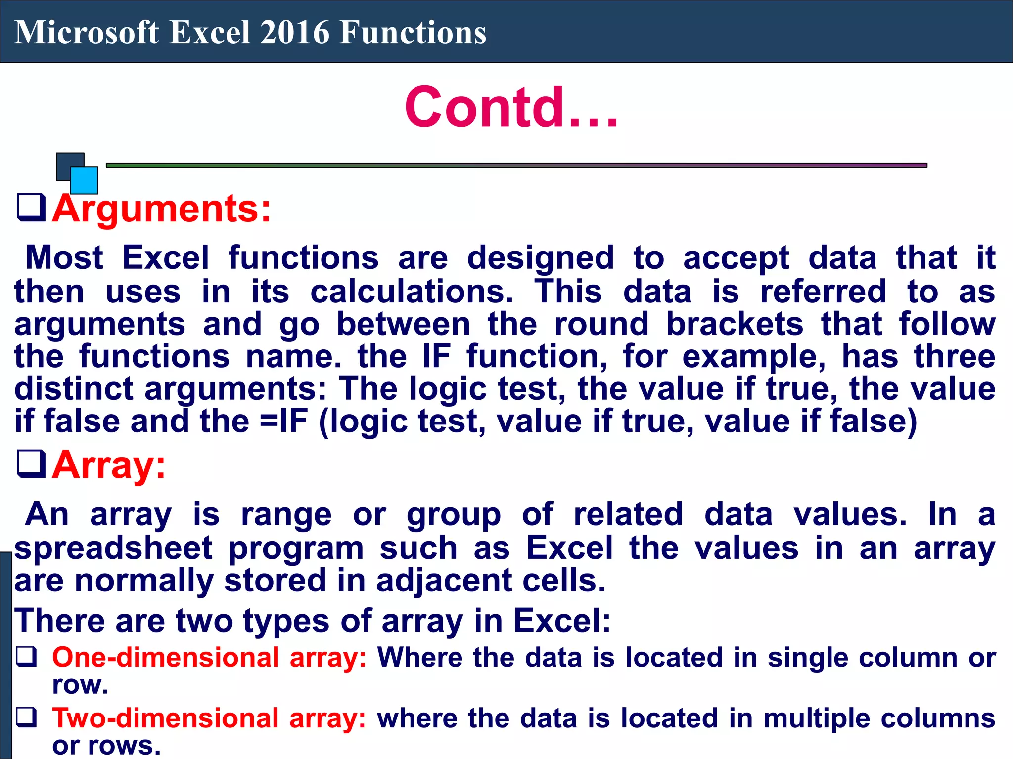 Ms excel 2016_function | PDF | Programming Languages | Computing