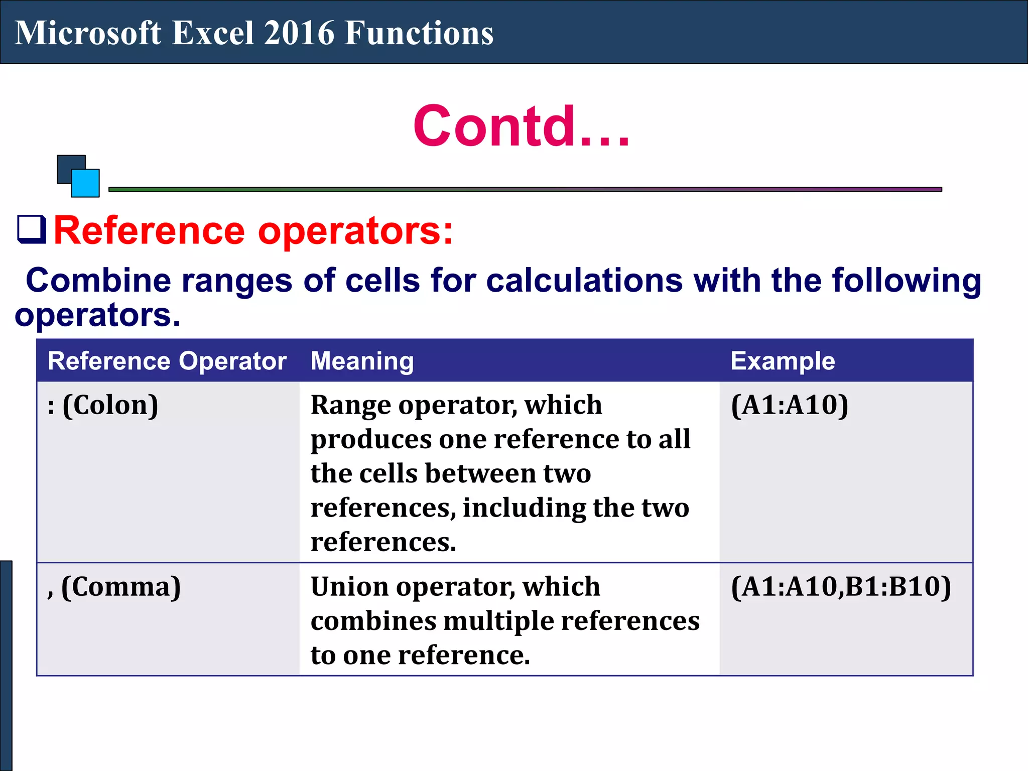 Ms excel 2016_function | PDF | Programming Languages | Computing