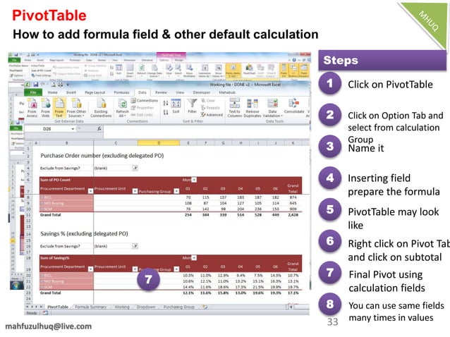 Ms excel 2016 Advance Learning | PPT