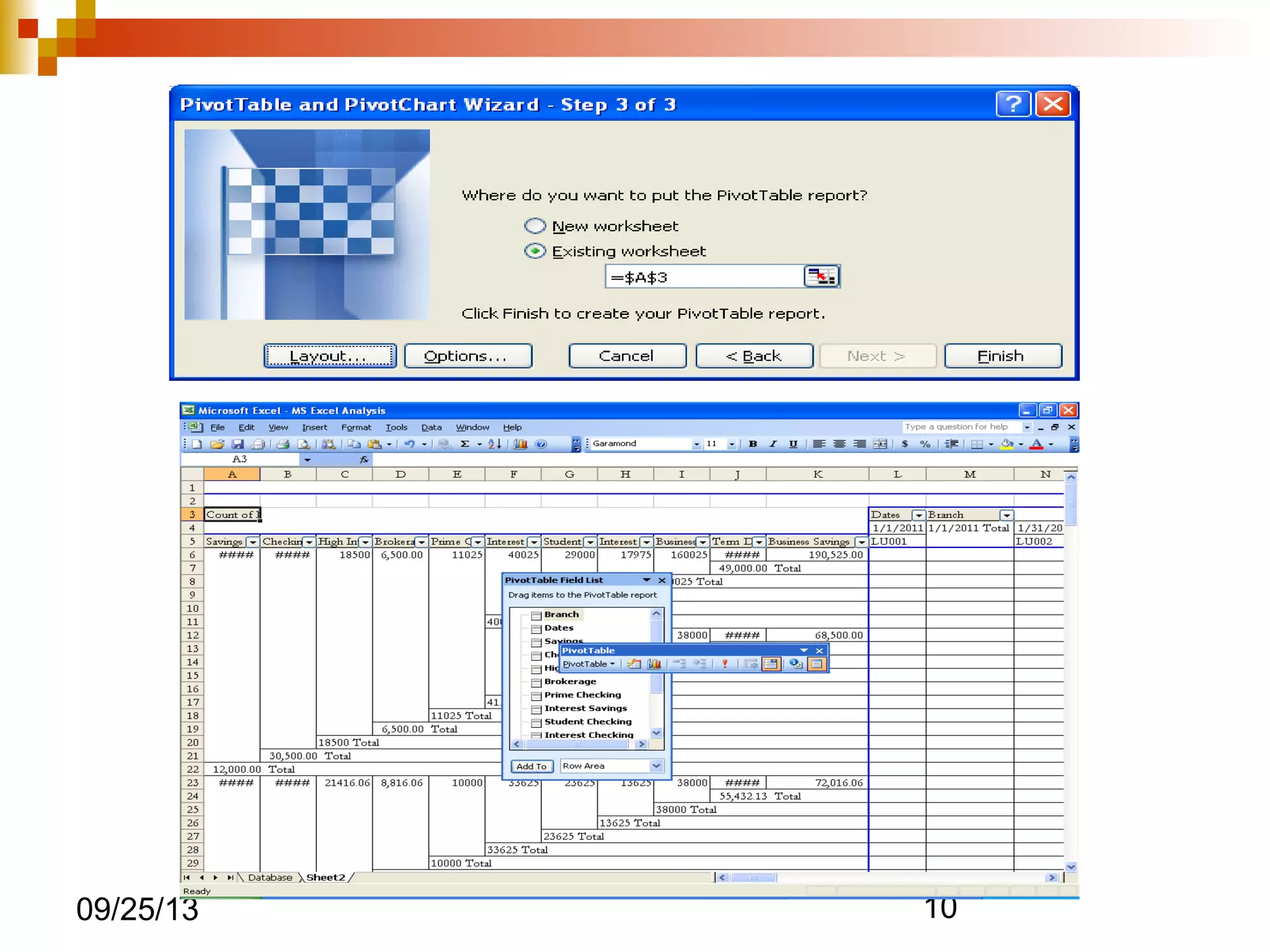Ms excel analysis instructions | PPT