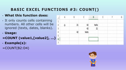 MS Excel and it’s basic functions.pptx | Free Download