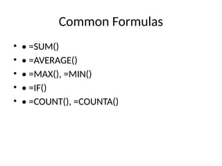 MS_Excel_and_Its_Commands_ICAI presentation | PPTX