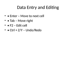 MS_Excel_and_Its_Commands_ICAI presentation | PPTX