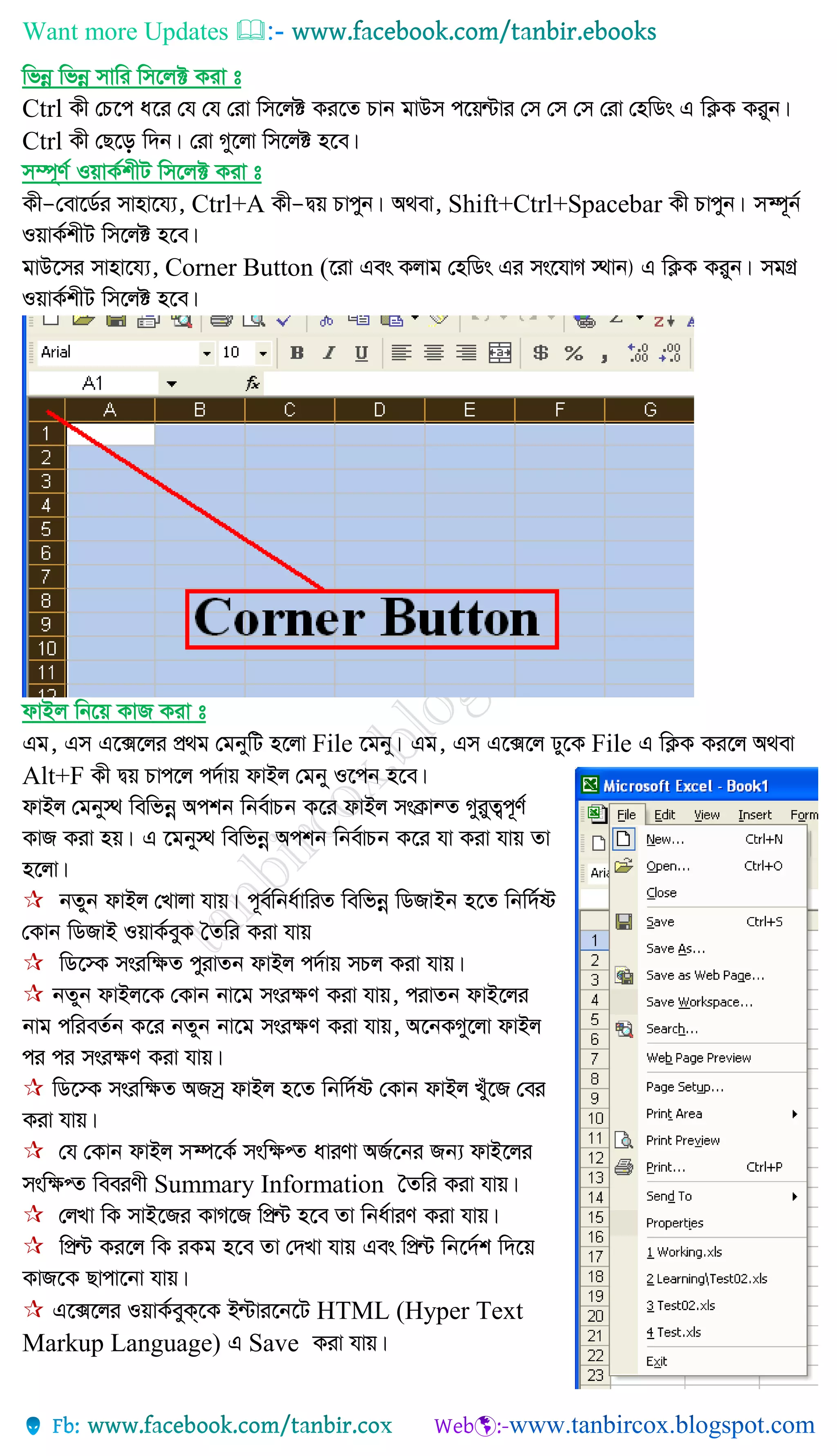 Ms excel bangla guide complete tutorial with picture by tanbircox | PDF