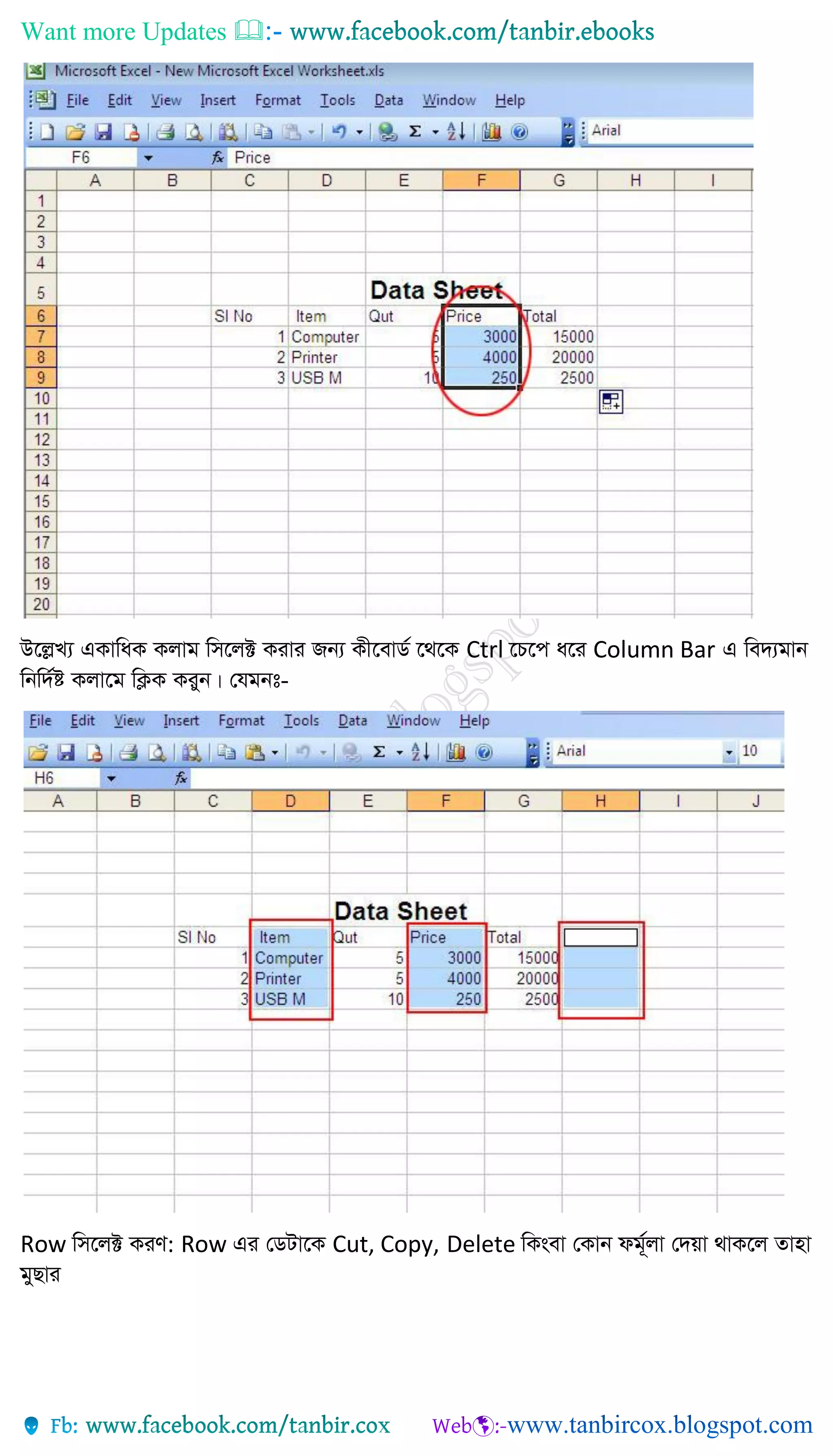 Ms excel bangla guide complete tutorial with picture by tanbircox | PDF