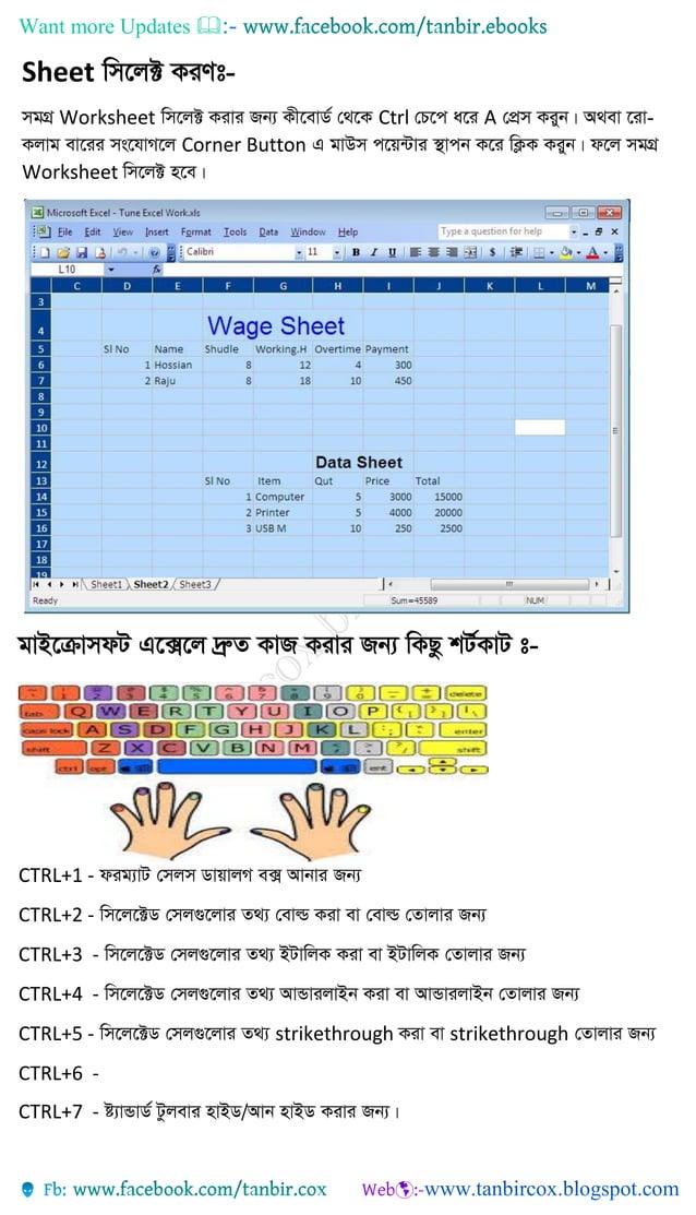 Ms excel bangla guide complete tutorial with picture by tanbircox | PDF