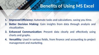 A detailed introduction of MS Excel is given in short | PPT