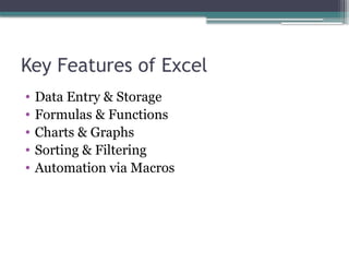 Ms Excel - The Introduction of Excel 2013 | PPTX