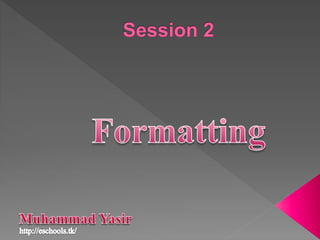 Formatting in MS Excel | PPTX