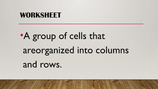 INTRODUCTION TO MS EXCEL LESSON FORMULA AND MEANING | PPTX