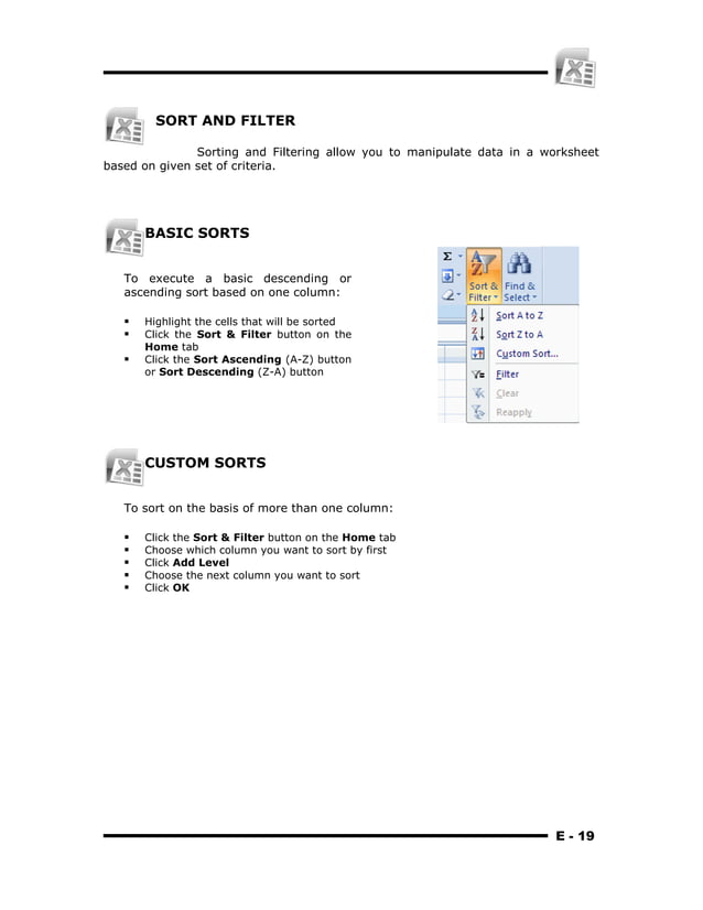 MS Excel Module 2012 | PDF | Desktop Publishing | Computer Software and Applications