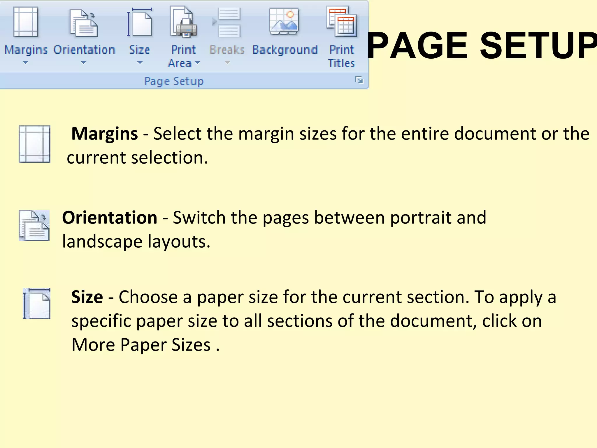 Ms excel (page layout) | PPT