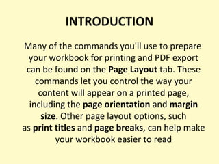 Ms excel (page layout) | PPT