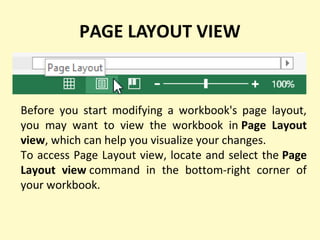 Ms excel (page layout) | PPT