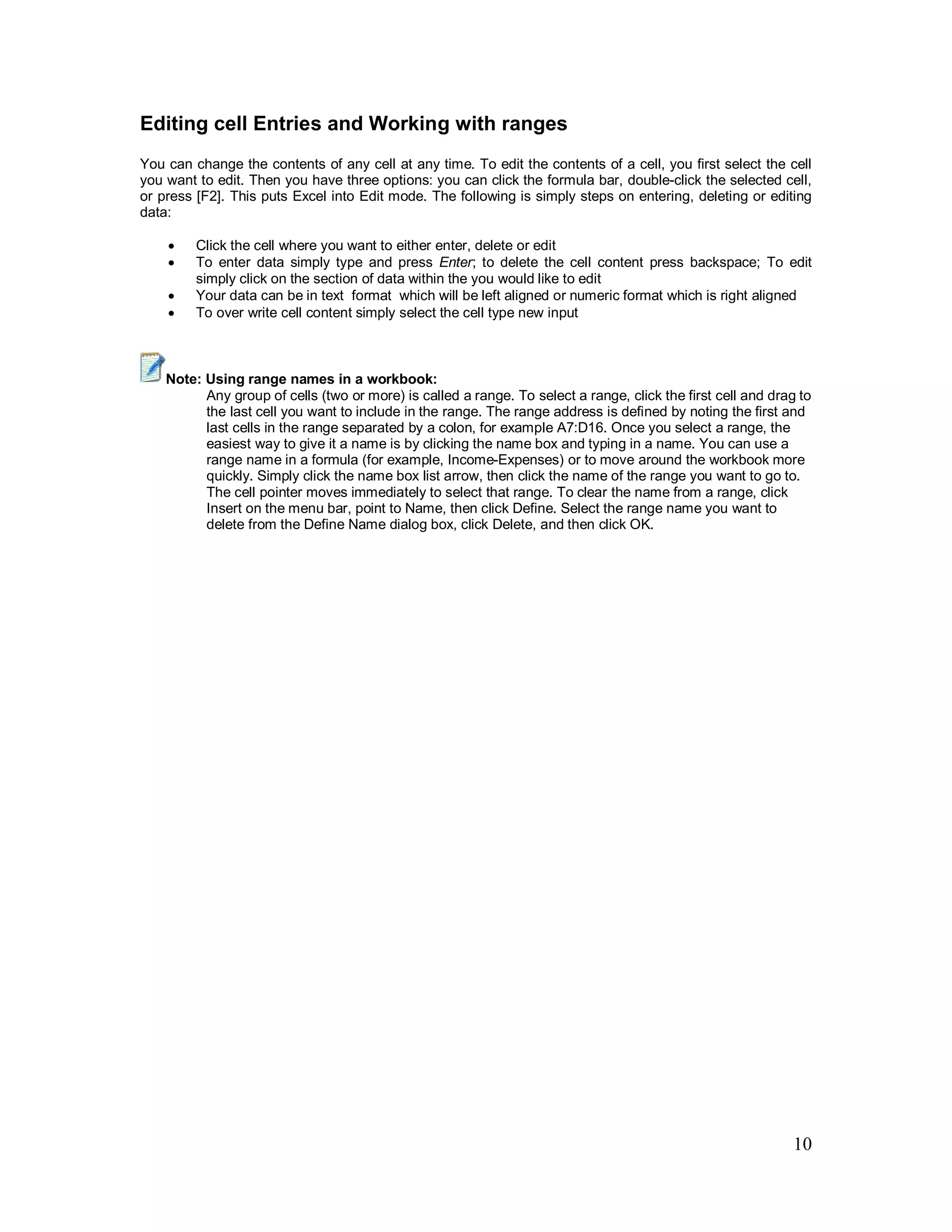 Ms excel training manual | PDF